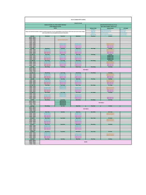 Year 3 Semester 2 Timetable Pdf