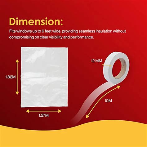 Window Insulation Kit Includes Insulation Film And Adhesive Tape Shrink