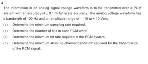 Solved The Information In An Analog Signal Voltage Waveform