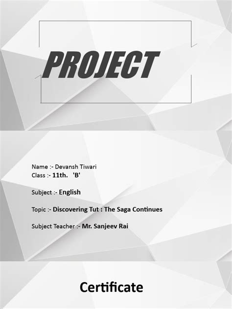 Project Discovering Tut 1 Pdf Tutankhamun Ancient Egypt