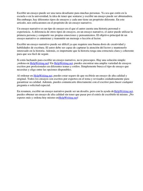 El Propósito De Un Ensayo Narrativo Pdf Scribd Social Media