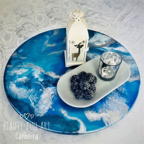 Blue And Silver Lazy Susan