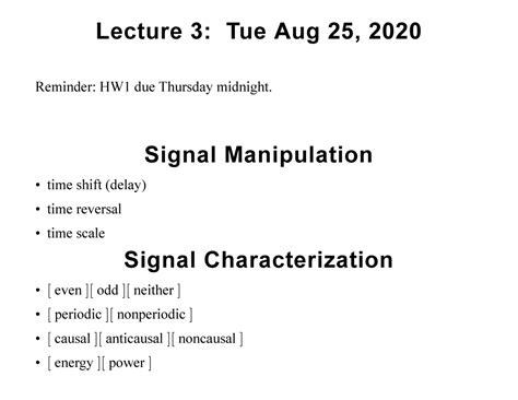 Lec Lecture Note For ECE Lecture Tue Aug