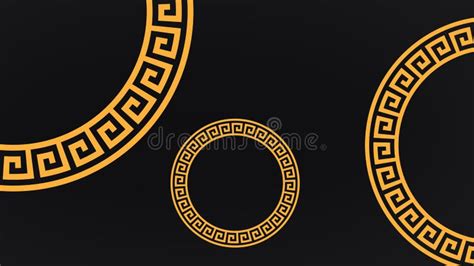 Circular Greek Meander Pattern Background Animation Stock Illustration
