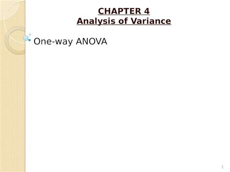 PPT CHAPTER Analysis Of Variance One Way ANOVA DOKUMEN TIPS