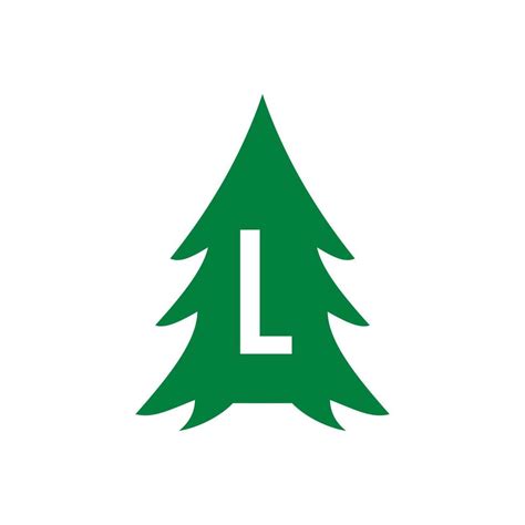 Letter L Pine Tree Logo Design 17593376 Vector Art At Vecteezy