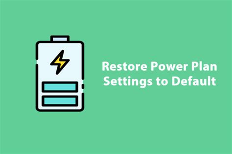 Quick Guide Restore Power Plans Settings To Default