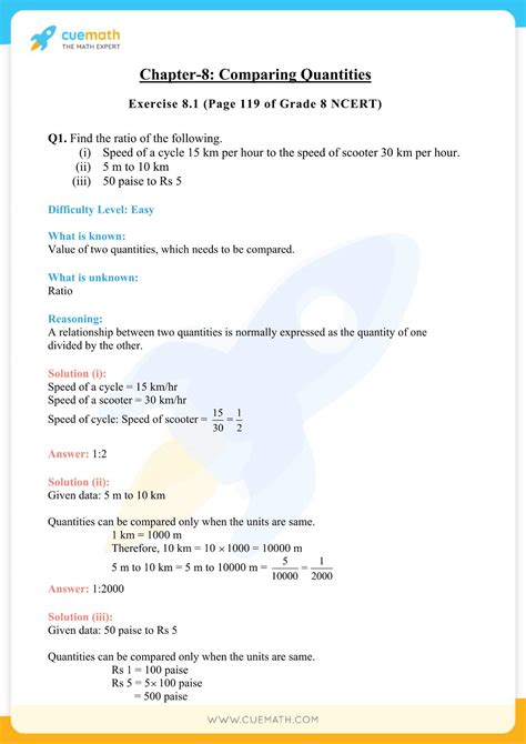 Ncert Solutions Class 8 Maths Chapter 8 Exercise 81 Comparing Quantities