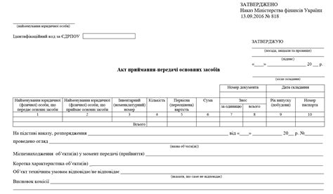 Акт приемки передачи основных средств МОГОЛ АЛЬФА