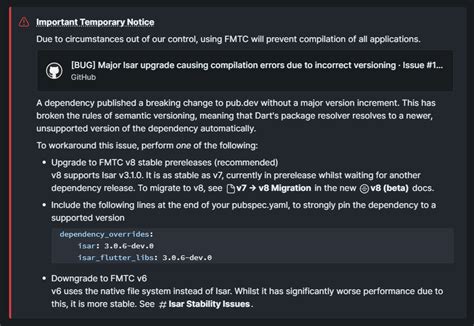 BUG Major Isar Upgrade Causing Compilation Errors Due To Incorrect