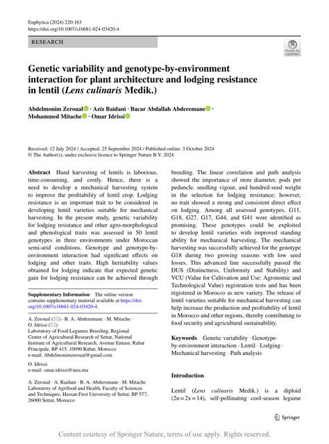 Genetic Variability And Genotype By Environment Interaction For Plant