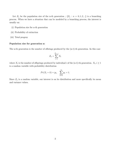 Applied Stochastic Processes Branching Process Notes 284