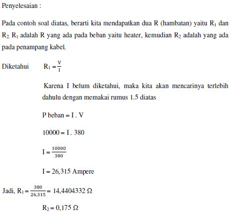 Rumus Menentukan Diameter Kabel Listrik Smk