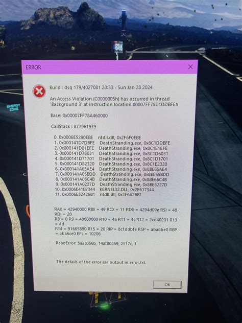 Massive Error Crashing My Game From Time To Time Rdeathstranding
