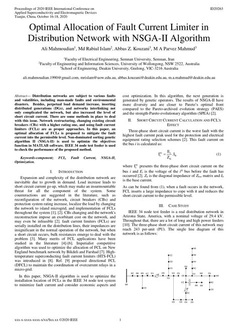 Pdf Optimal Allocation Of Fault Current Limiter In Distribution