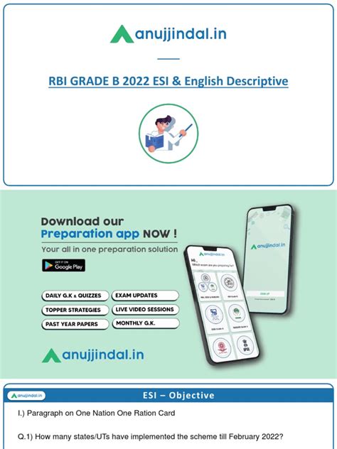 Rbi Grade B Phase 2 Esi English Descriptive Question Paper 2022