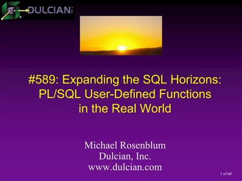 Plsql User Defined Functions In The Read World Ppt