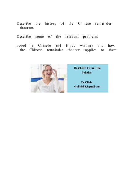 Describe The History Of The Chinese Remainder Tdocx Physics Science