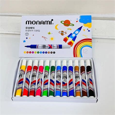 도매콜 모나미 유성매직12색
