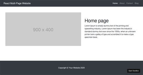 React Multi Page Website Codesandbox