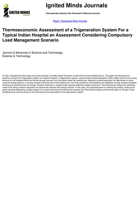 Pdf Thermoeconomic Assessment Of A Trigeneration System For A Typical