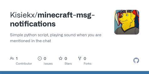 Github Kisiekx Minecraft Msg Notifications Simple Python Script