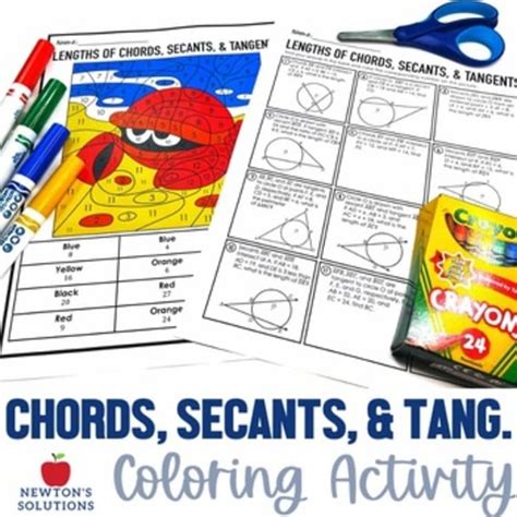 Lengths Of Chords Secants And Tangents Color By Number Activity