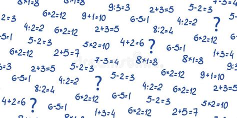 Solve Mathematics Examples Seamless Pattern Stock Vector Illustration