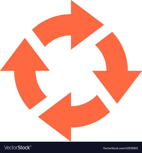 Arrow Sign Rotation Icon Reload Button Refresh Vector Image
