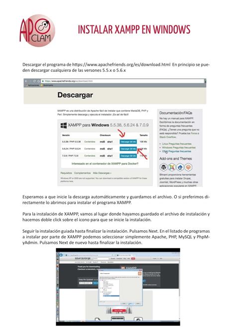 pdf de programación instalar xampp en windows