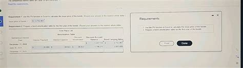 Requirement 1 Use The Pv Function In Excel Studyx