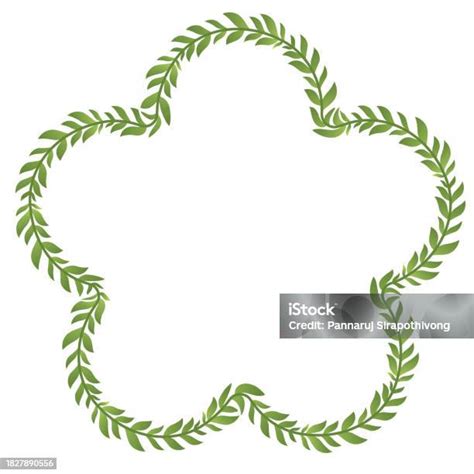 꽃 모양 녹색 잎 꽃 프레임 녹색 잎 화 환 프레임 그림 벡터 사진 프레임 꽃 테두리 장식 식물 가지 요소 수상자 수상 축하 0명에 대한 스톡 벡터 아트 및 기타 이미지