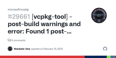 Vcpkg Tool Post Build Warnings And Error Found 1 Post Build Check Problems · Issue