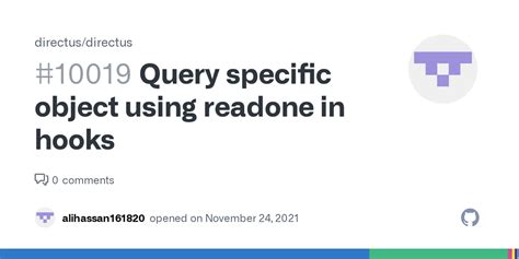 Query Specific Object Using Readone In Hooks · Issue 10019 · Directusdirectus · Github