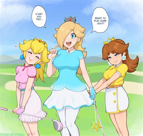 princess peach rosalina and princess daisy mario and 1 more drawn