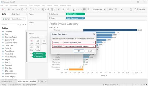 How Can We Replace The Data Source For Existing Charts In Tableau