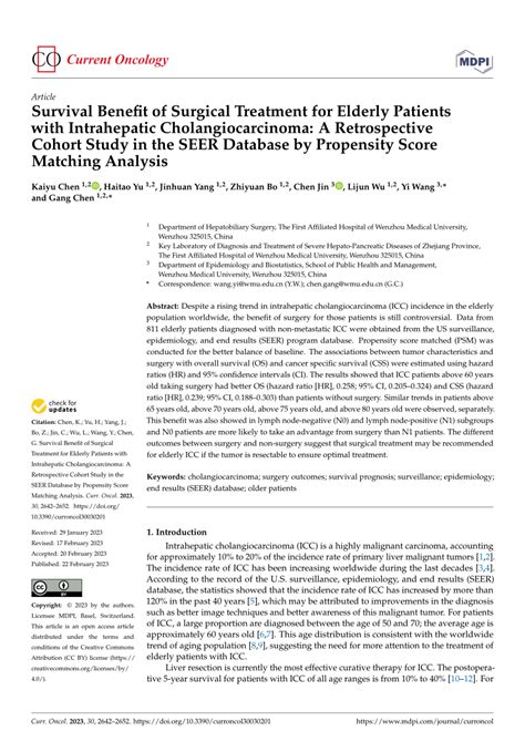 Pdf Survival Benefit Of Surgical Treatment For Elderly Patients With Intrahepatic