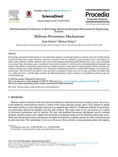 Malware Persistence Techniques Pdf Component Object Model Windows Registry