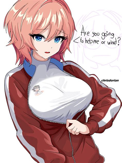 Sayori Cant Close Her Sweatshirt She Doesnt Know Why Rddlc