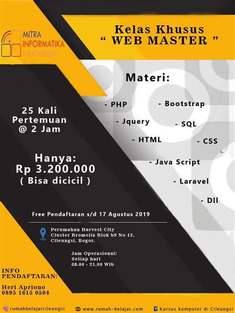 Kursus Web Master Html Css Bootstrap Php Mysql Codeigniter