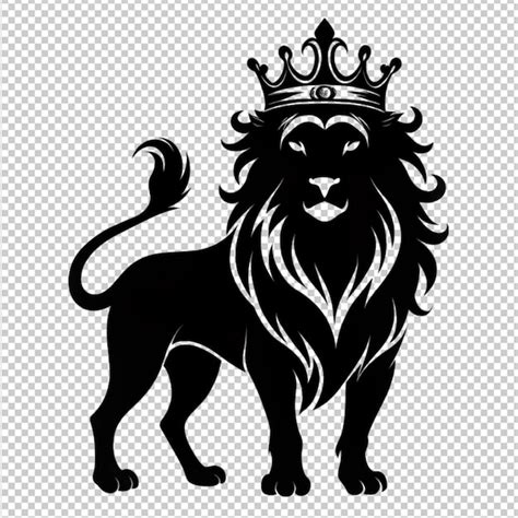 Silhouette Of A Lion In Crown Premium Ai Generated Psd