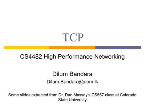 High Performance Networking With Advanced Tcp Pptx Computer