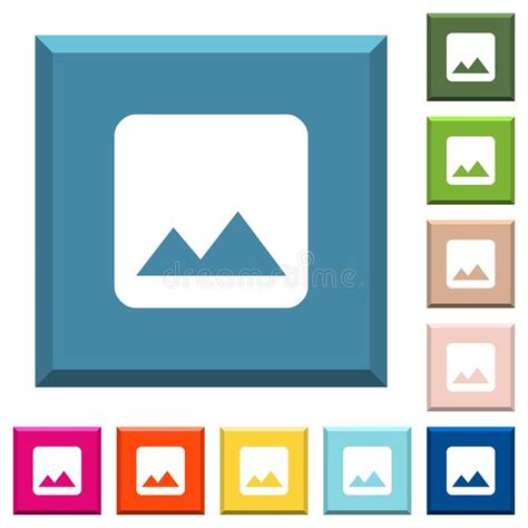 single image white icons on edged square buttons stock vector