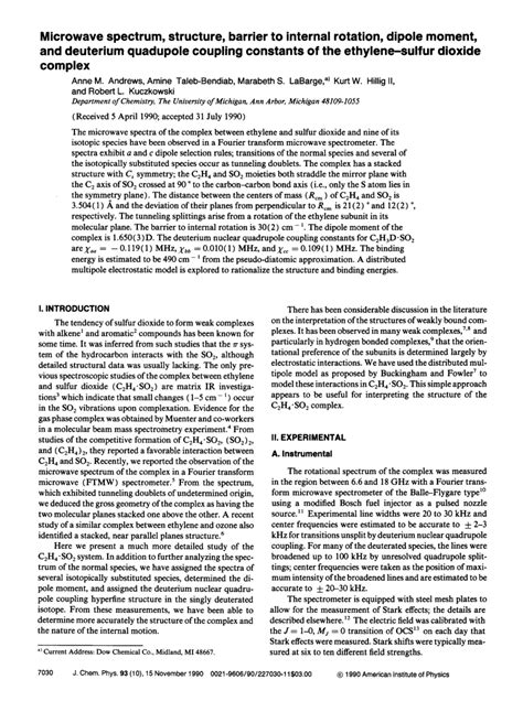Pdf Microwave Spectrum Structure Barrier To Internal Rotation Dipole Moment And Deuterium