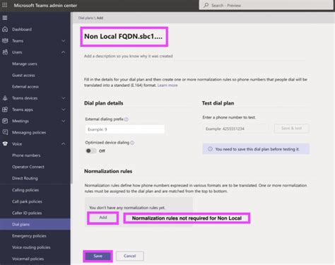 Microsoft Teams Admin Center Create Dial Plans