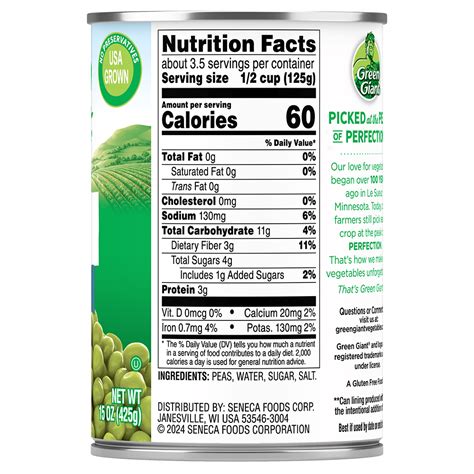 Low Sodium Canned Sweet Peas Green Giant® Vegetables