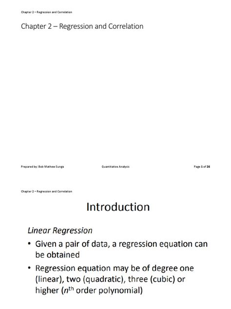 Chapter 2 Regression And Correlation Pdf Pdf Analysis Metrology