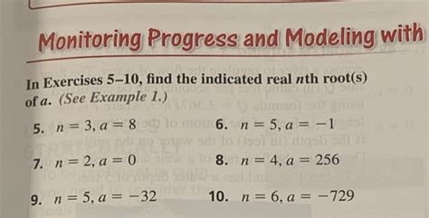 Solved Monitoring Progress And Modeling With In Exercises