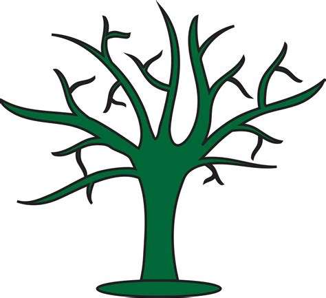 Green Naked Tree On White Background Vector Art At Vecteezy