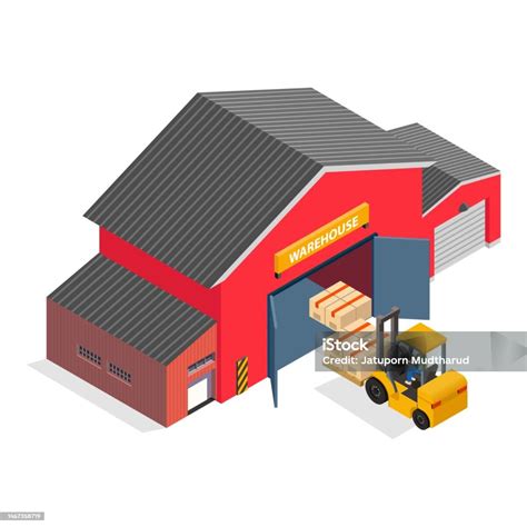 창고 물류 디자인 요소 3d 현대 디자인 아키텍처 로딩 지게차 스케치 개념에 대한 스톡 벡터 아트 및 기타 이미지 개념 디자인 무선 기술 Istock